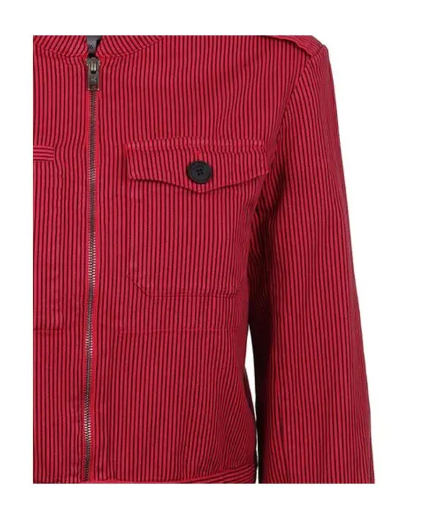 Kenzo Cropped Pinstripe Denim Jacket