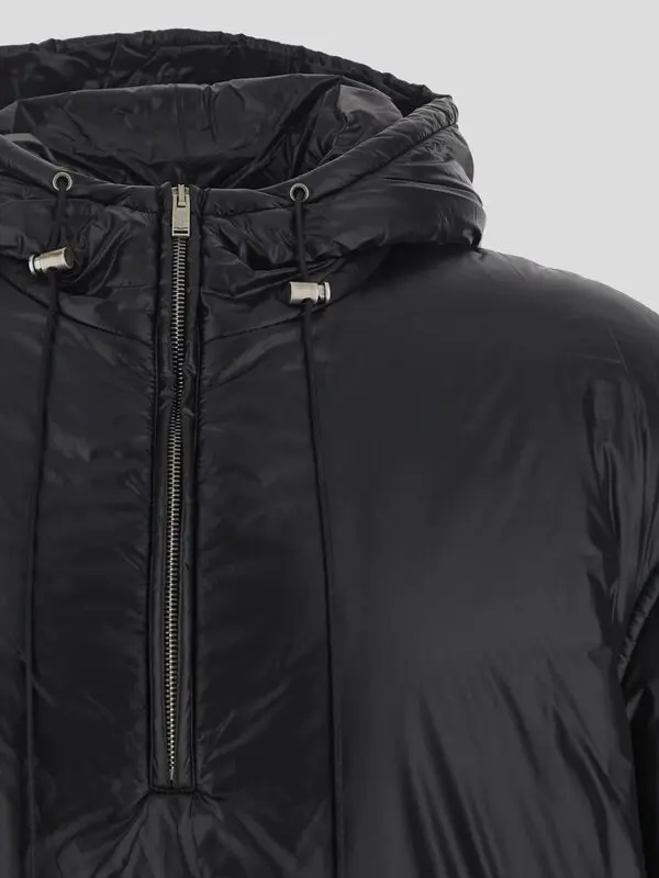 Saint Laurent Logo Embossed Drawstring Jacket - Black