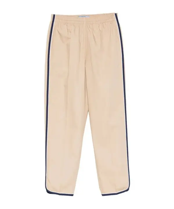 Prada Side-stripes Straight Trousers - Desert Yellow