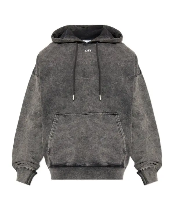 Off-White Logo Printed Drawstring Hoodie
