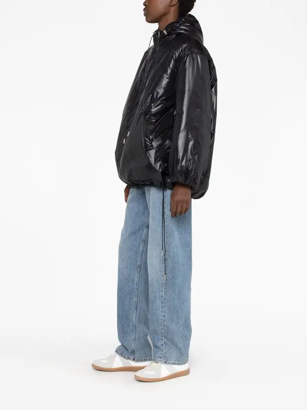 Saint Laurent Half-zip Hooded Jacket With Quilted Cassandre Logo - No