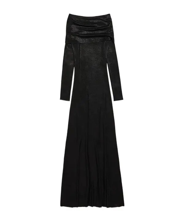 Balenciaga Off-shoulder Maxi Dress - Black