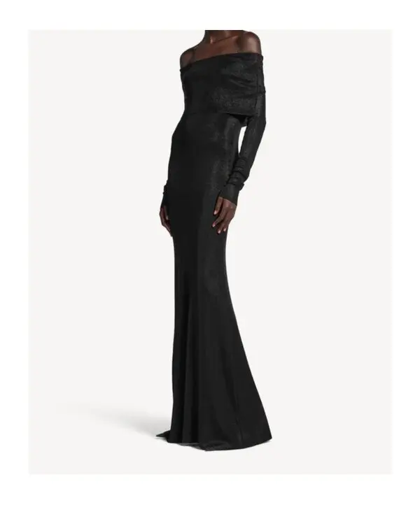 Balenciaga Off-shoulder Maxi Dress - Black