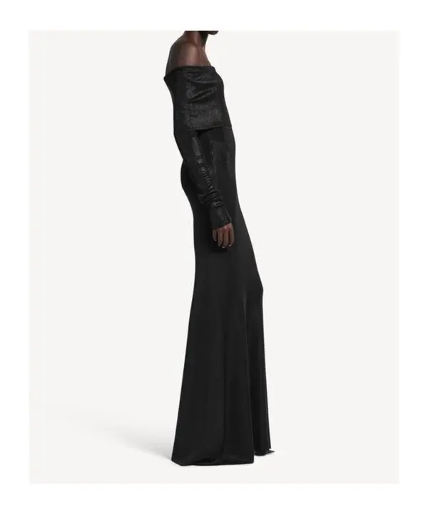 Balenciaga Off-shoulder Maxi Dress - Black