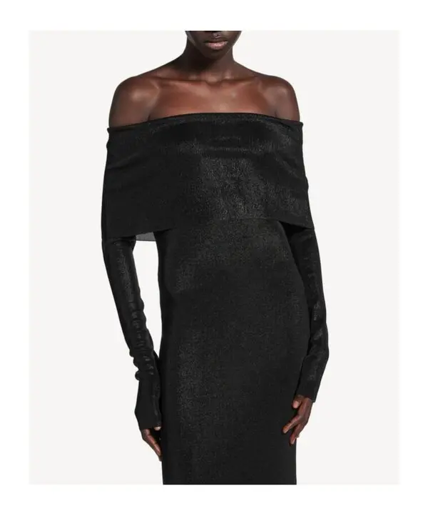 Balenciaga Off-shoulder Maxi Dress - Black