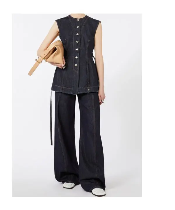 Sportmax Wide Leg Denim Trousers