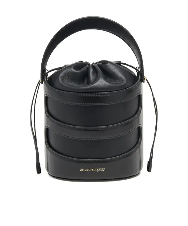 Alexander McQueen Logo Printed Drawstring Bucket Bag