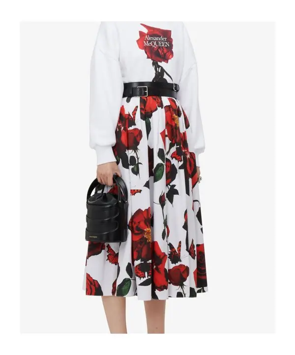 Alexander McQueen Logo Printed Drawstring Bucket Bag