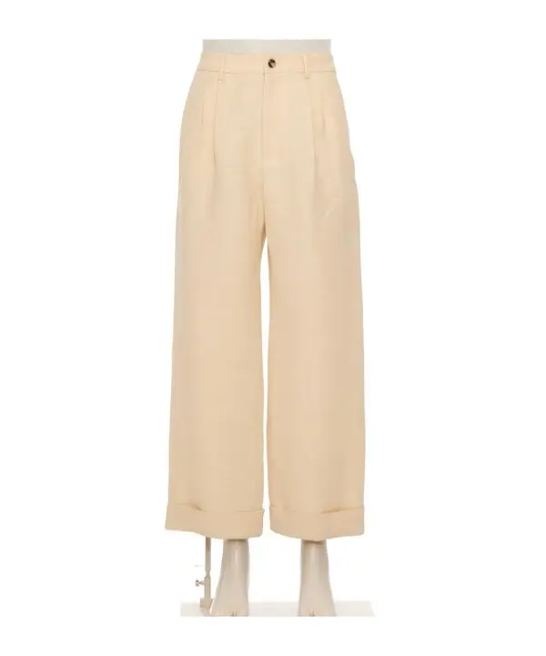 Valentino Garavani Pleated Straight Leg Pants - Nude