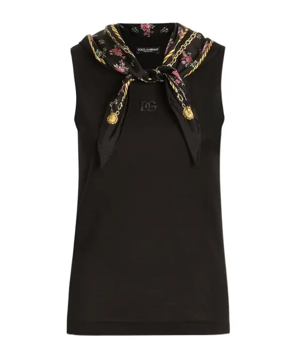 Dolce & Gabbana Sleeveless Top With Detachable Scarf