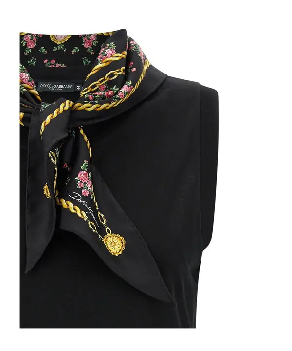 Dolce & Gabbana Sleeveless Top With Detachable Scarf