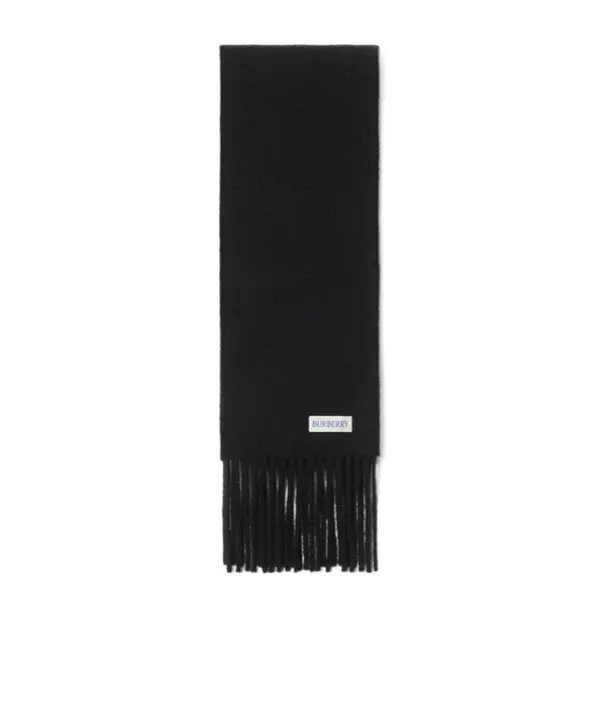 Burberry Check Label Fringed Scarf