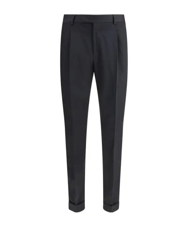 PT TORINO Pt Torinos Rebel Pleated Wool Trousers - Black