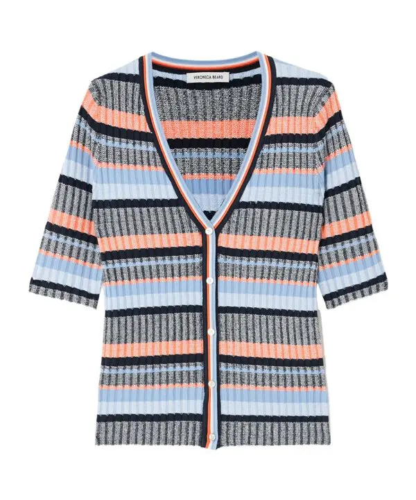 Veronica Beard Striped V-neck Cardigan