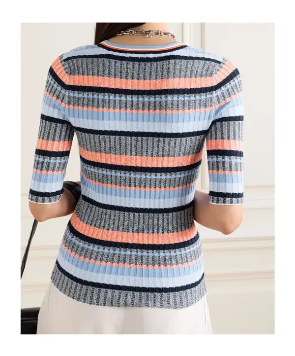 Veronica Beard Striped V-neck Cardigan