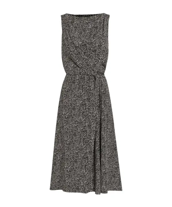 Dolce & Gabbana Sleeveless Herringbone Midi Dress - Multicolour