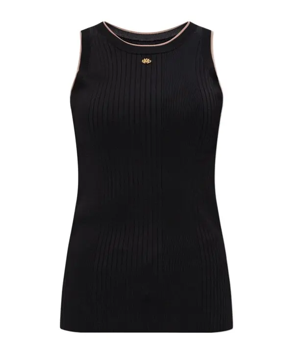 Amiri Logo-plaque Ribbed Tank Top - Black