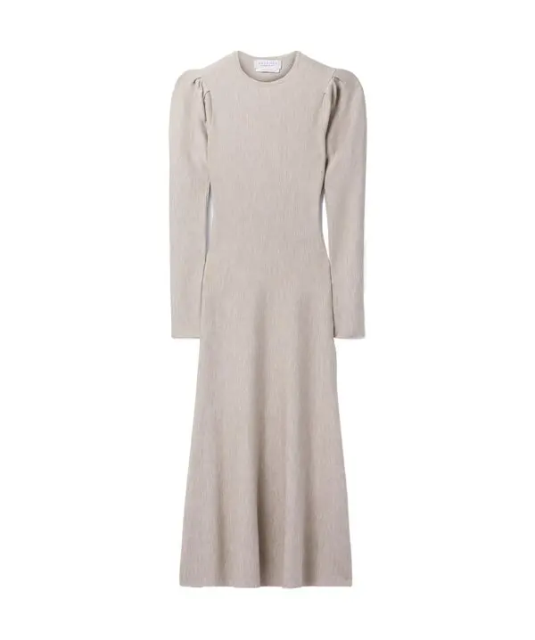 Gabriela Hearst Long Sleeve Round Neck Dress