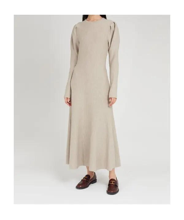Gabriela Hearst Long Sleeve Round Neck Dress