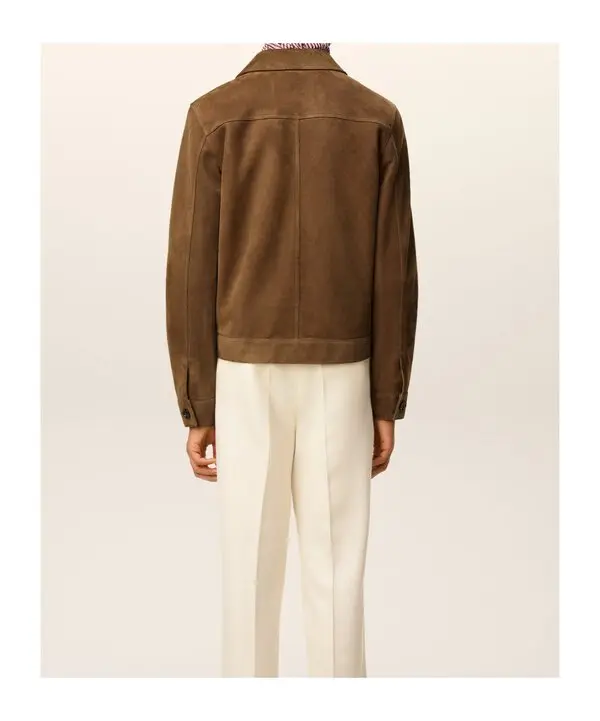 AMI Paris Logo Detailed Button-up Jacket - Hazelnut Color
