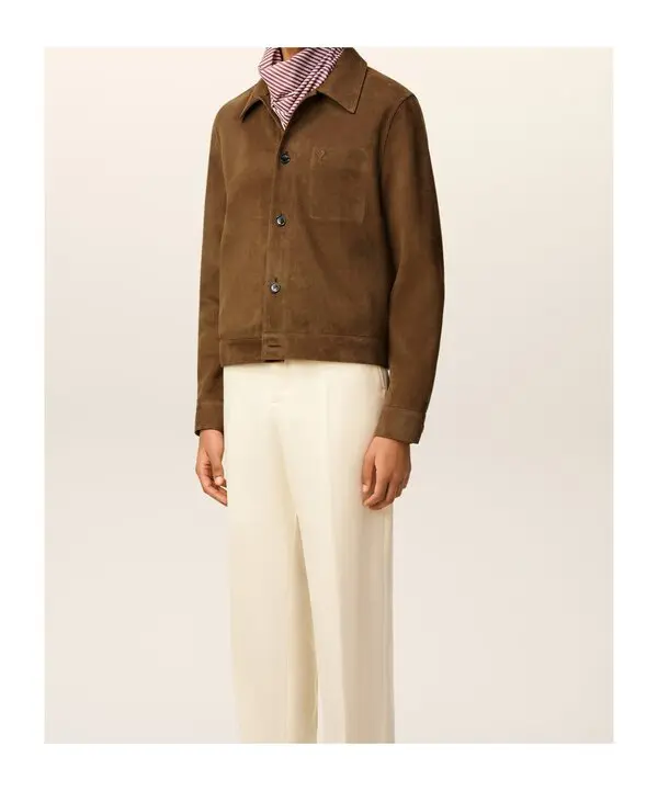 AMI Paris Logo Detailed Button-up Jacket
