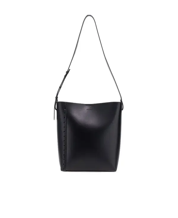 JIL SANDER Rectangular-shaped Logo Embossed Tote Bag - Black