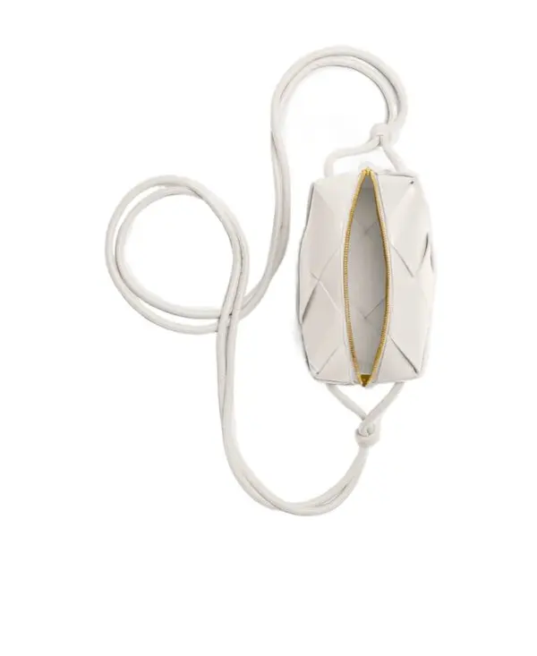 Bottega Veneta Woven Design Shoulder Bag - White