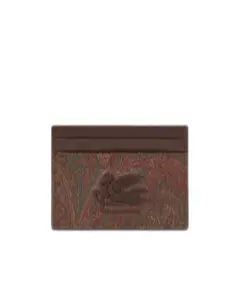 Etro Arnica Card Holder With Pegaso Detail - Brown