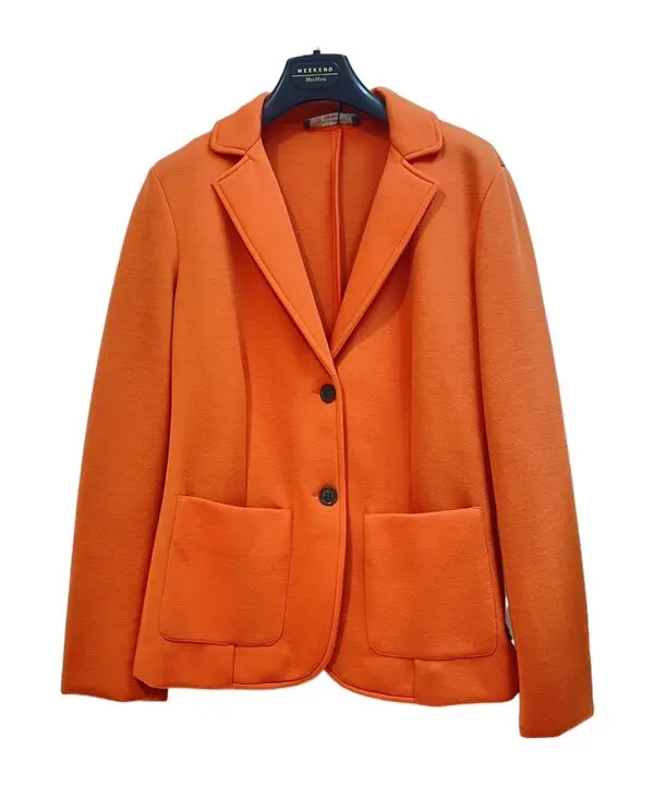 Max Mara Tailored Suit Coat With Notched Lapel - Orange