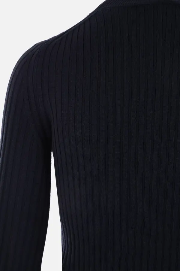 Chloé High-neck Ribbed Jumper With Scalloped Trim