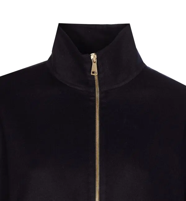 Fabiana Filippi Zip-up Double Coat With Stand-up Collar - Black