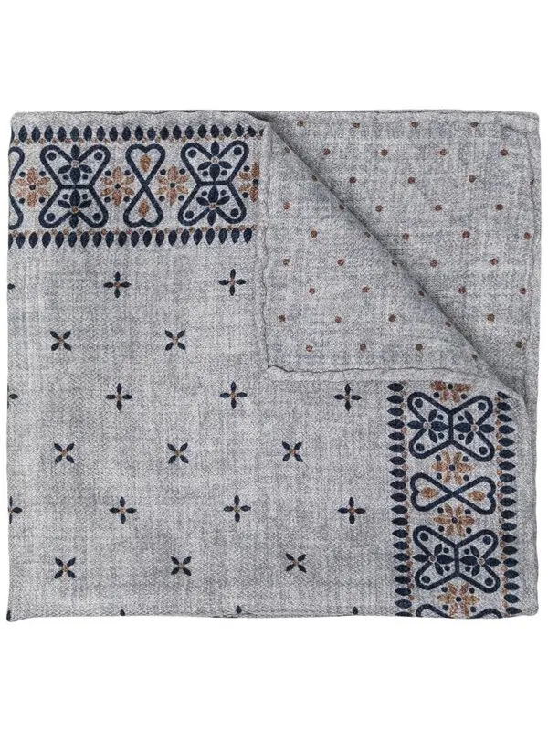 Brunello Cucinelli Geometric-print Pocket Square