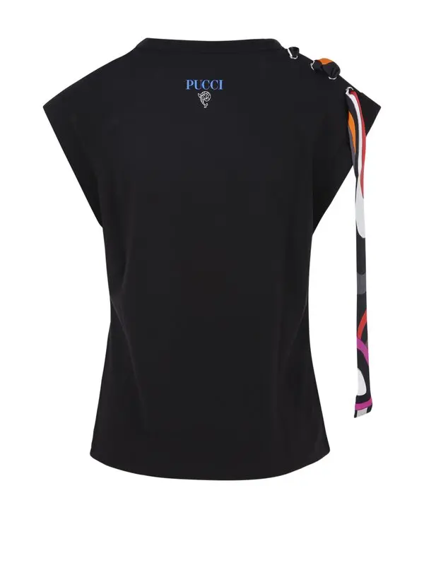 Emilio Pucci Sleeveless Graphic Print Cotton Top