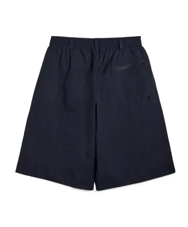 Y3 Wide Leg Cargo Shorts - Black