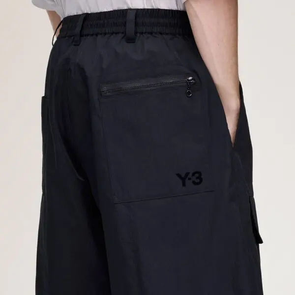 Y3 Wide Leg Cargo Shorts - Black