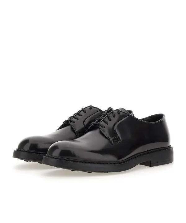 DOUCAL'S Round-toe Lace-up Derby Shoes - Black