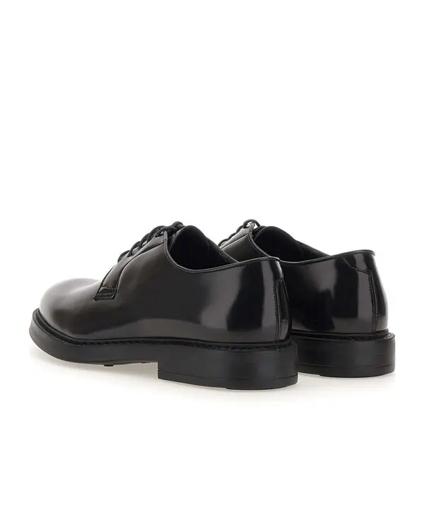 DOUCAL'S Round-toe Lace-up Derby Shoes - Black