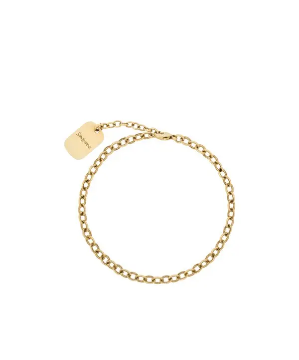 Saint Laurent Ribbed Chain Bracelet - Tonglu Gold