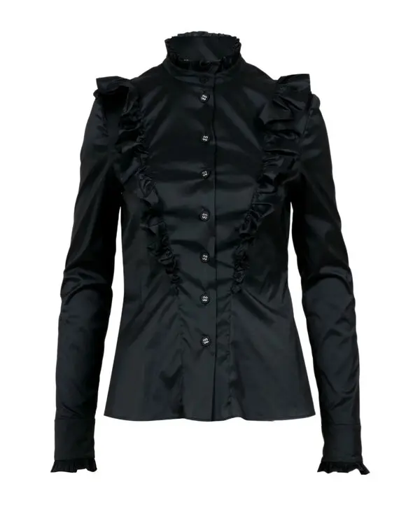 Philosophy Di Lorenzo Serafini Ruffled High Neck Shirt - Black