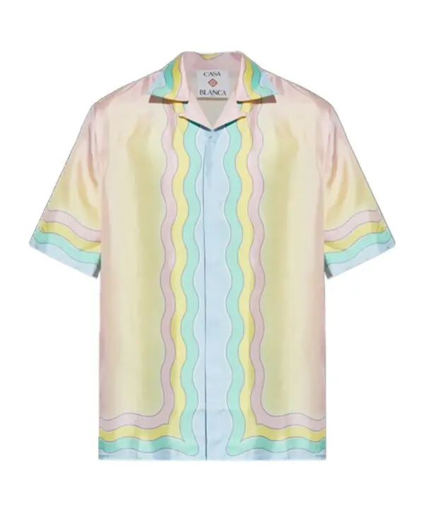 Casablanca Short-sleeved Satin Shirt - Nude
