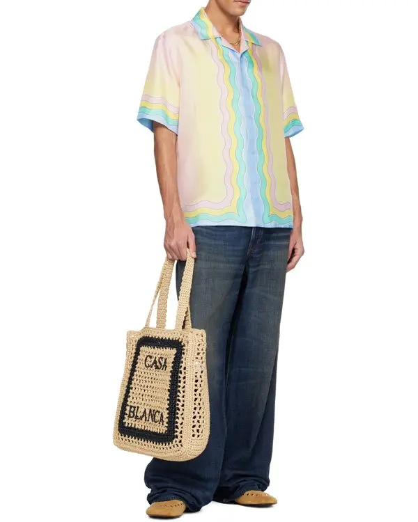 Casablanca Short-sleeved Satin Shirt - Nude