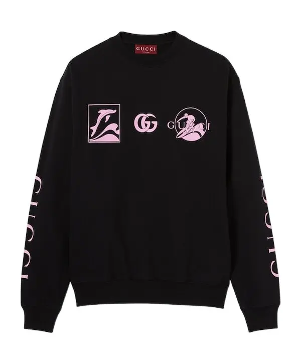 Gucci Printed Cotton Sweatshirt - Black