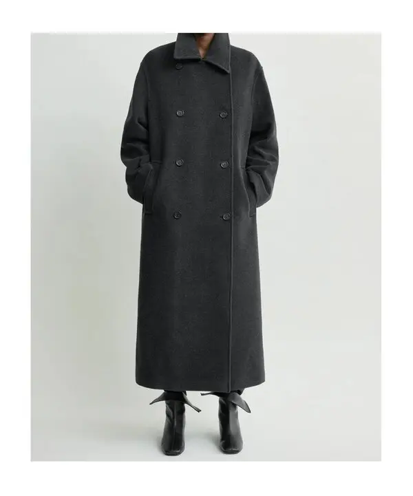 TOTEME Double-breasted Tailored Coat - Black
