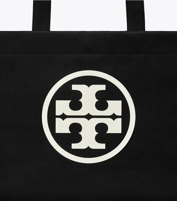 Tory Burch Ella Double T Logo Detailed Tote Bag - Black