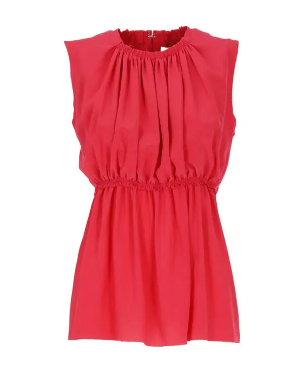 LANVIN Sleeveless Ruched Blouse - Red
