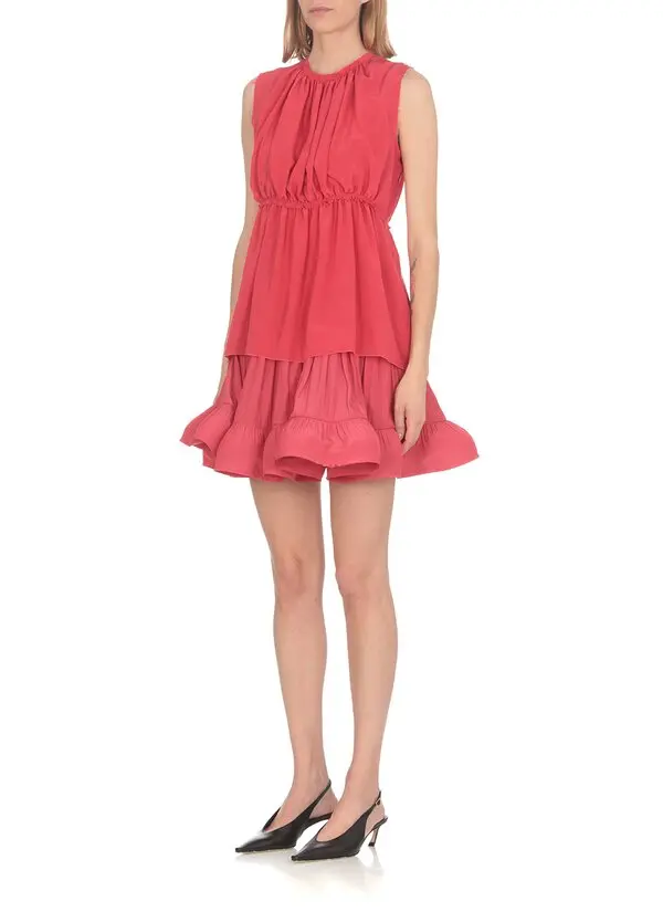 LANVIN Sleeveless Ruched Blouse - Red
