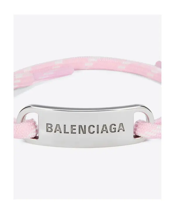 Balenciaga Logo Plaque Shoelace Bracelet