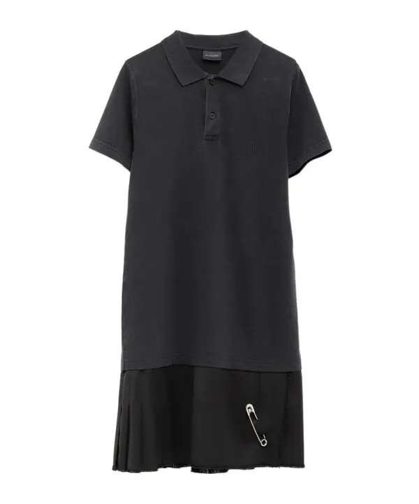 Balenciaga Pin Detailed Short Sleeve Dress - Black