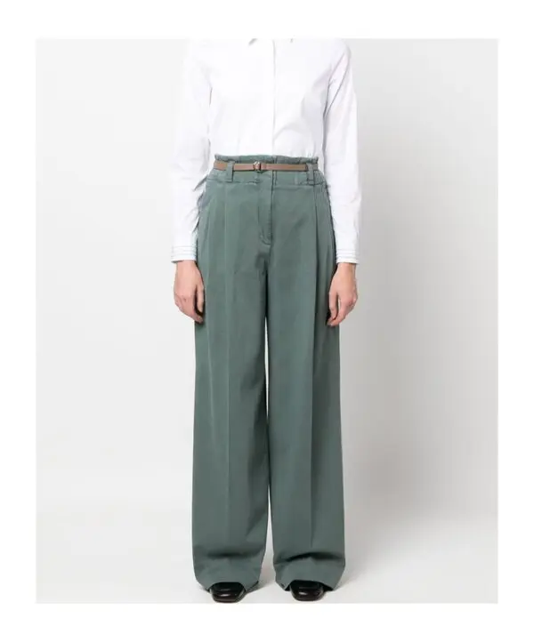 Peserico Belted Wide-leg Trousers