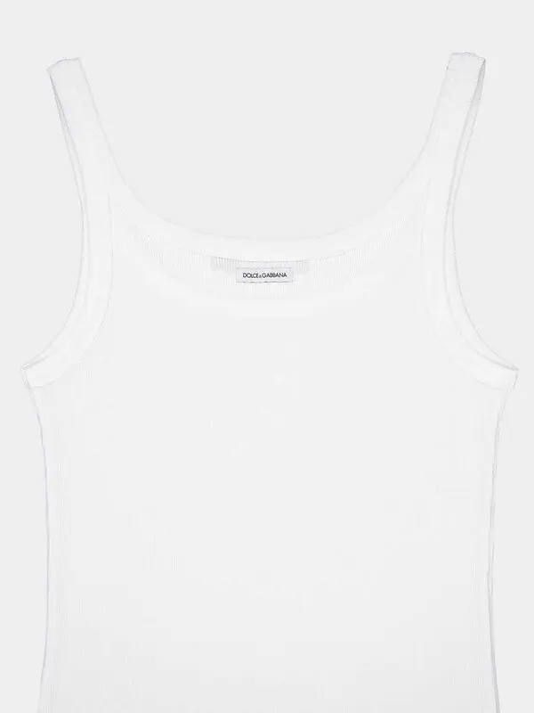 Dolce & Gabbana Crewneck Tank Top With Logo Patch - No